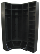 Custom Inside Corner Locker Setup – Sawdust City Custom Furniture